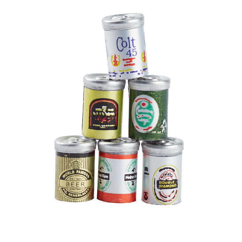 Set of 6 Beer Cans - Assorted - for Miniature Fairy Gardens and Hobby ...