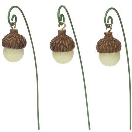 Set of 3 Glow In The Dark Acorn Path Lights for Miniature Gardens #MG3 ...